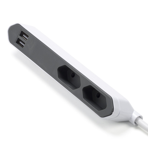 Stekkerdoos 2-voudig | Allocacoc | 1.5 meter (Powerbar, 2 USB poorten) Allocacoc Kabelshop.nl